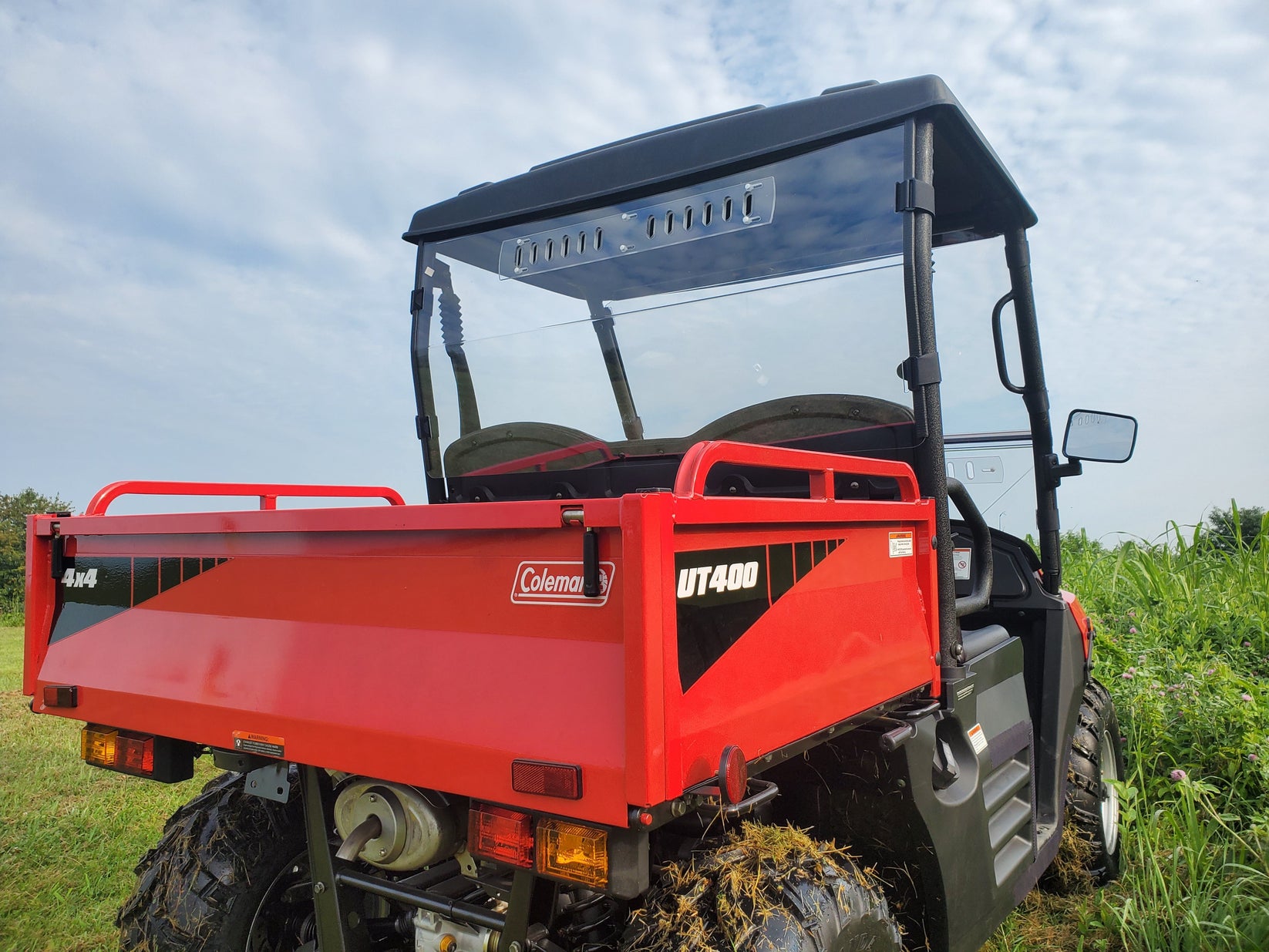 Coleman UT400/HiSun HS 400 - 1 Pc Rear Windshield w/Clamp and Vent Opt ...